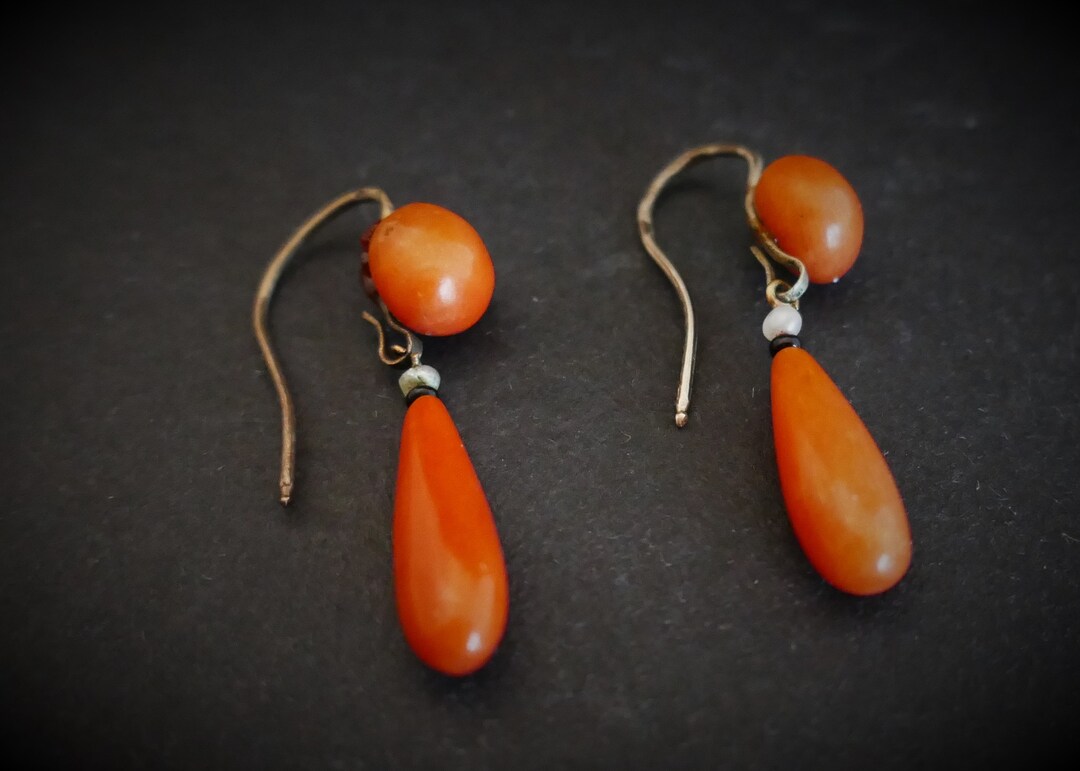 Coral Earrings. - Etsy