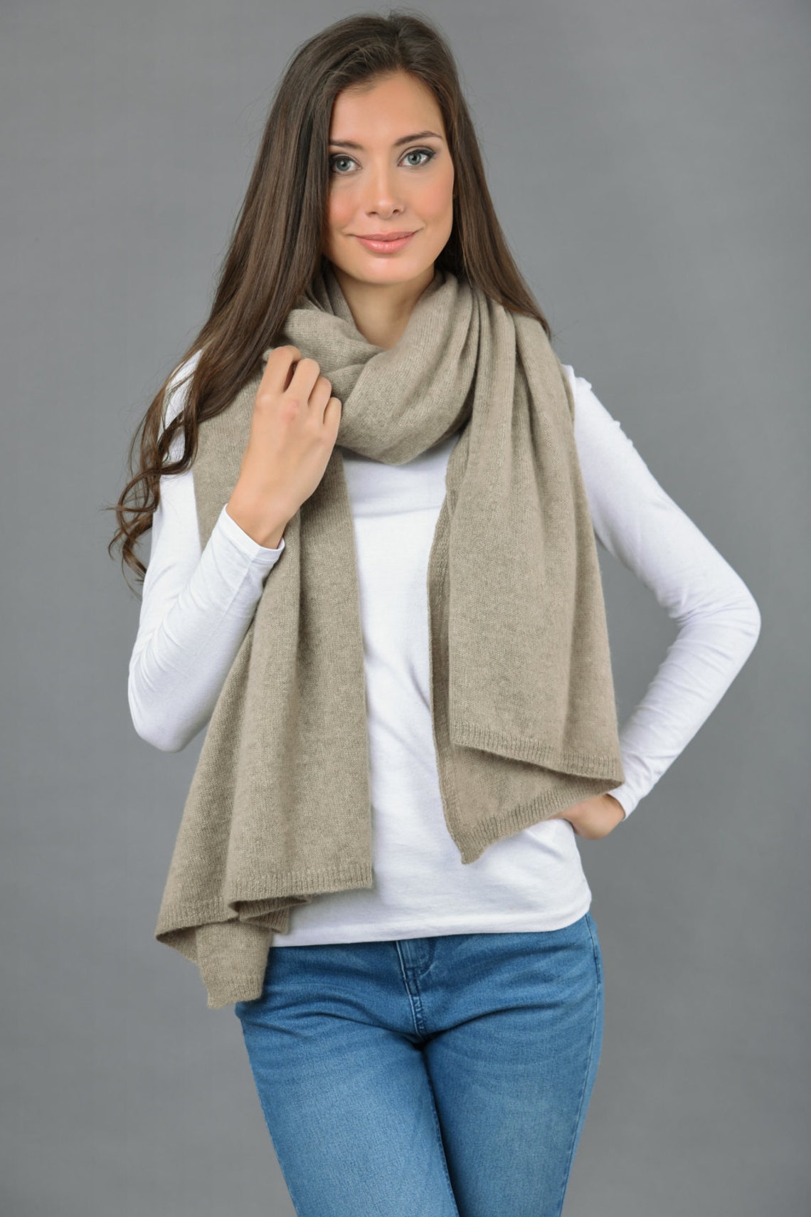 Cashmere Wrap Scarf Shawl Travelwrap Super Soft 2ply Knitted Oversize ...