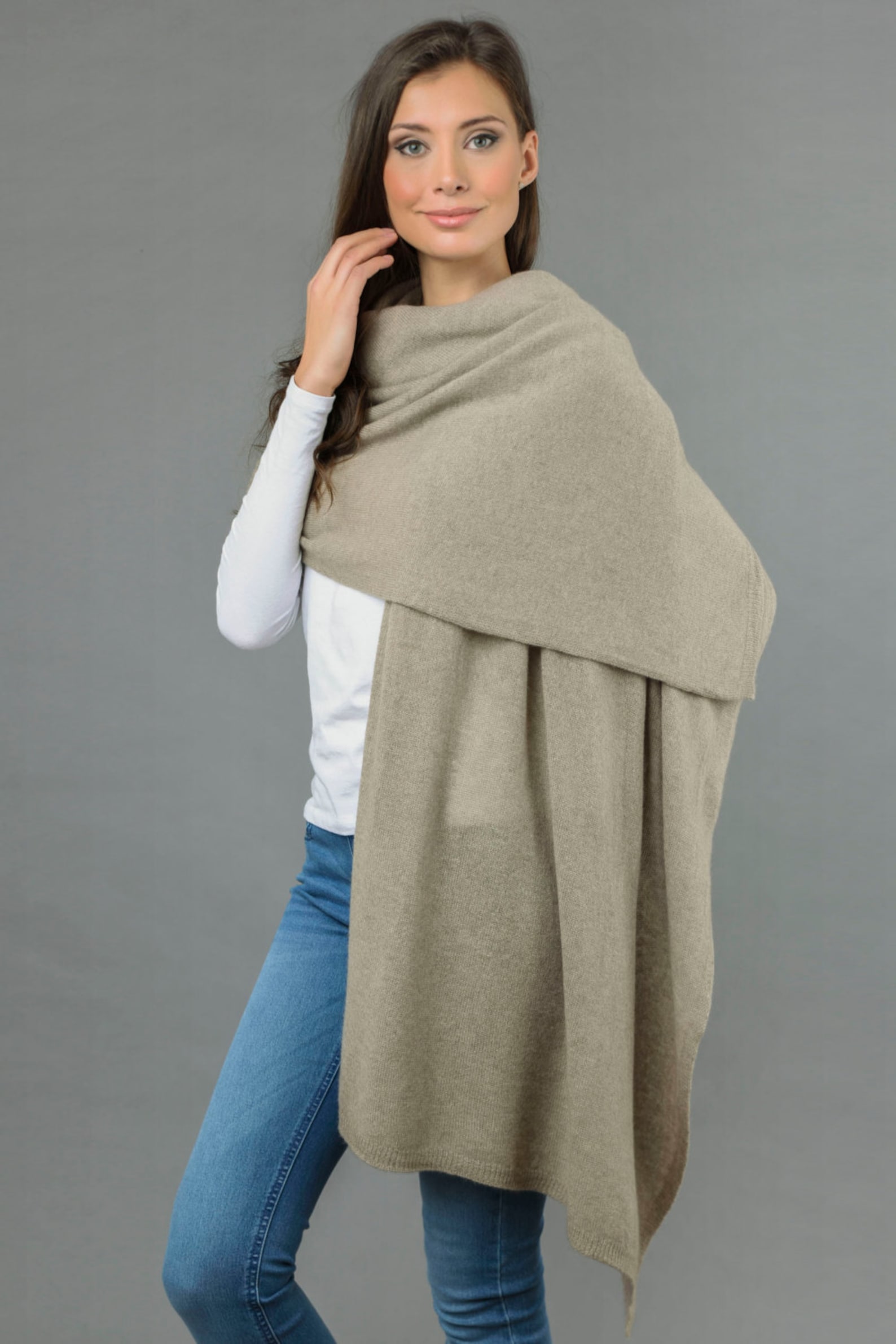 Cashmere Wrap Scarf Shawl Travelwrap Super Soft 2ply Knitted Oversize ...