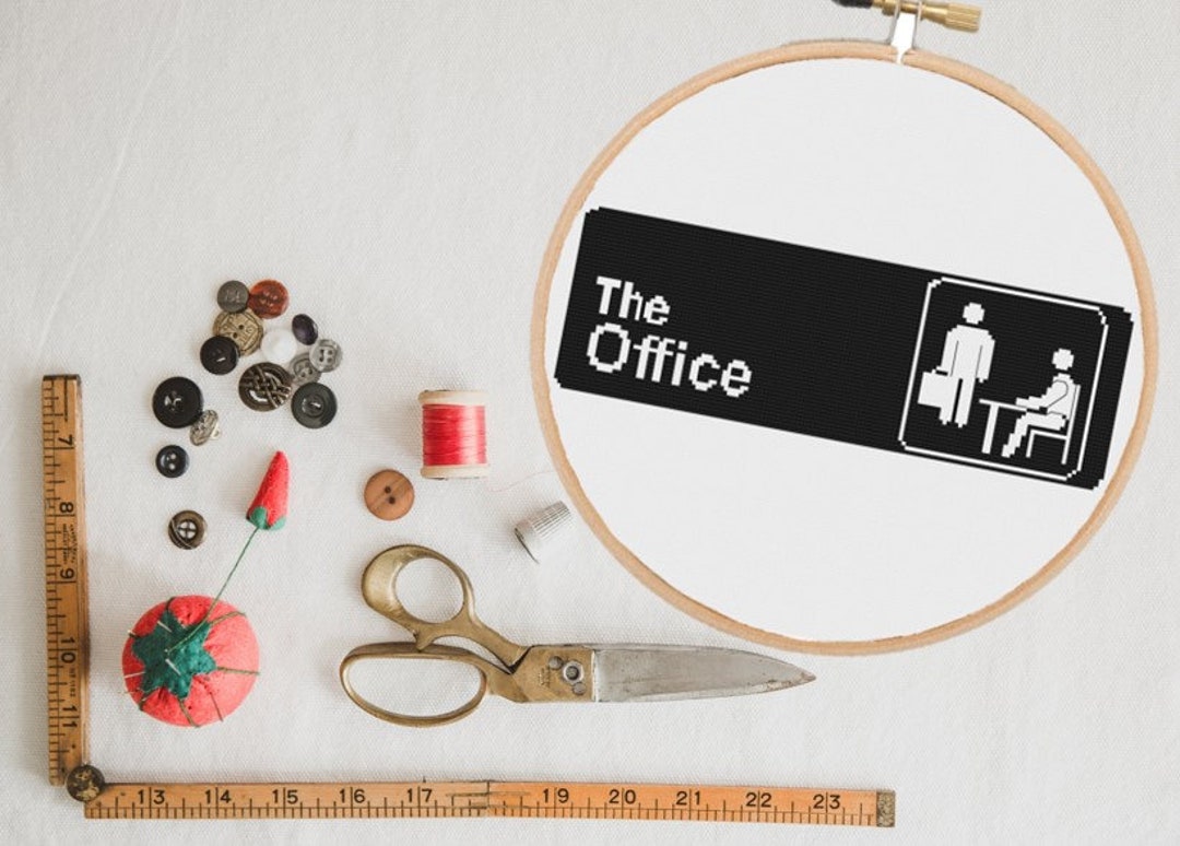 10 Inch Cross Stitch Pattern the Office Sign Home Decor PDF Download ...