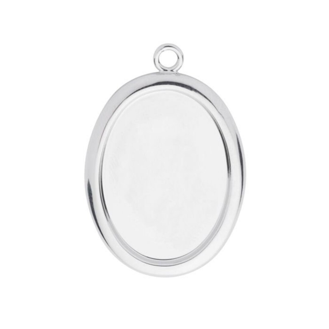 Plain Edge Dropper With 25x18mm Cup, Silver Plated, Rhodium Plated - Etsy