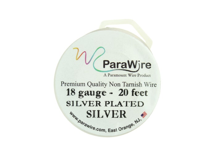Parawire 18 Gauge 1.02mm Non Tarnish Silver Plated Wire 20ft 6m Spool ...