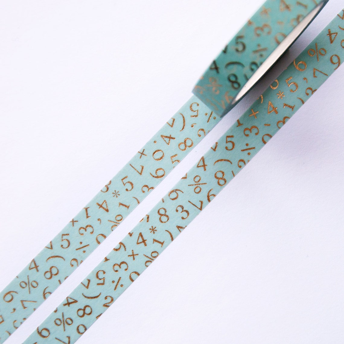 Golden Numbers 10mm x 10m washi tape Gold Foil numbers on a | Etsy