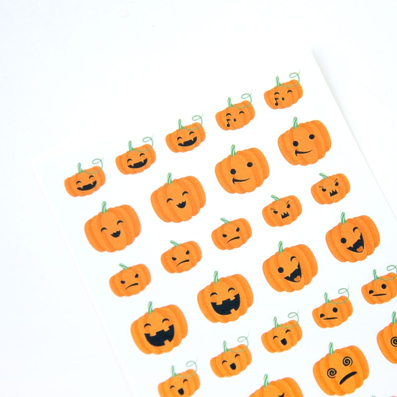 Pumpkin Patch Emoji Deco Sticker Sheet - Cute Emoji Planner Stickers ...