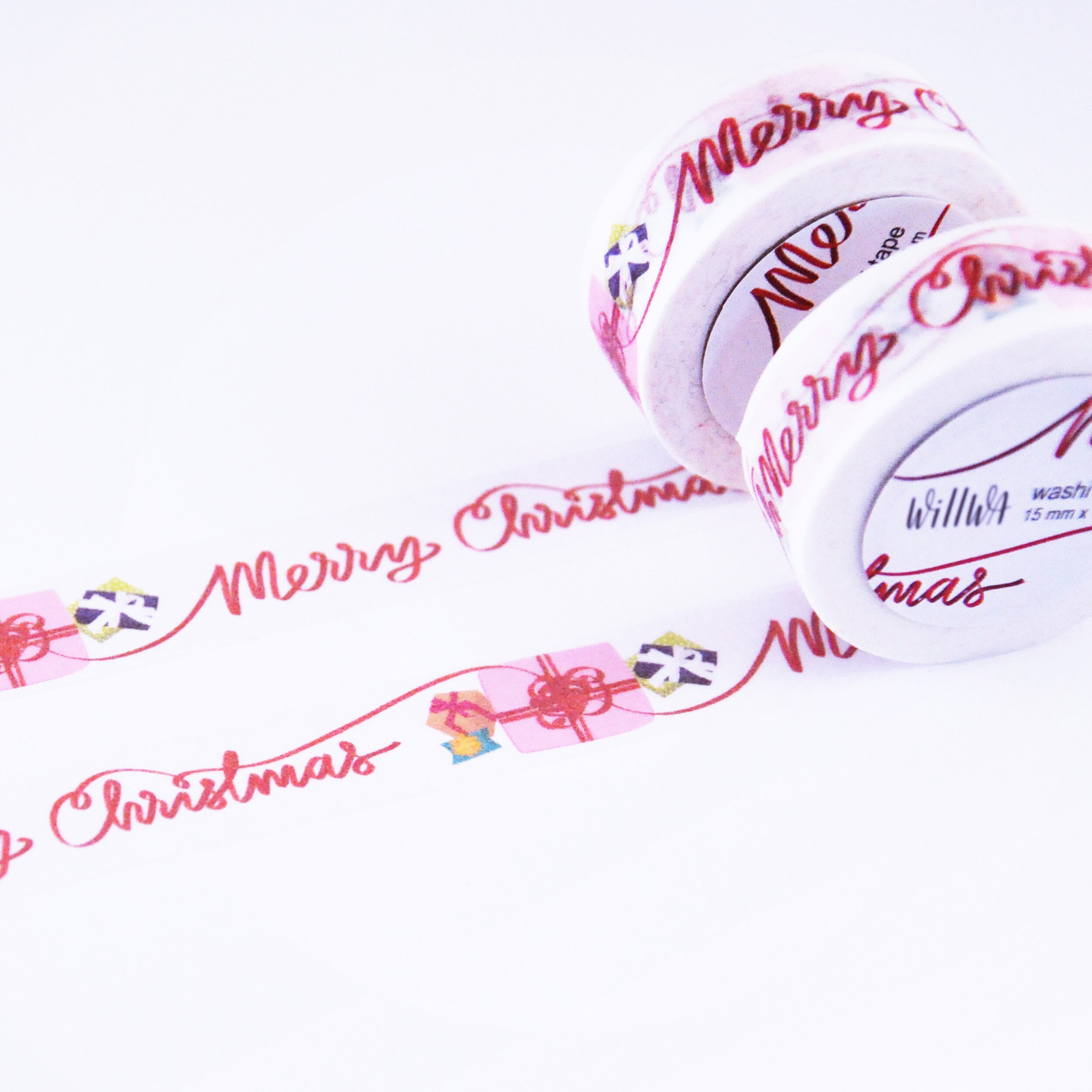Merry Christmas Washi Tape 15mmx10m Gifts With Red Ribbon - Etsy