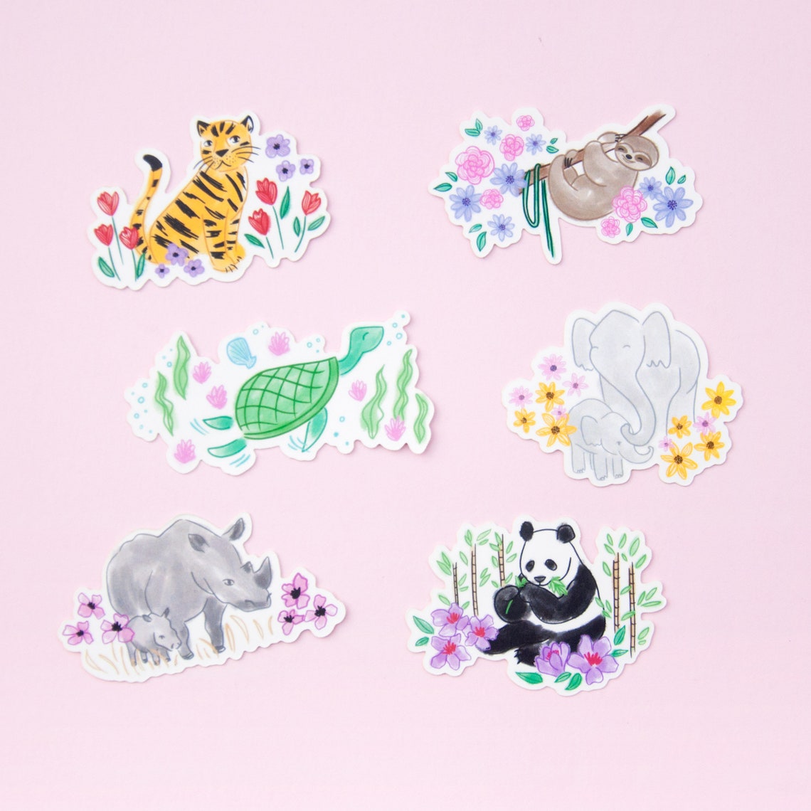 Endangered Animals Sticker Pack Six Die cut Vinyl Stickers | Etsy