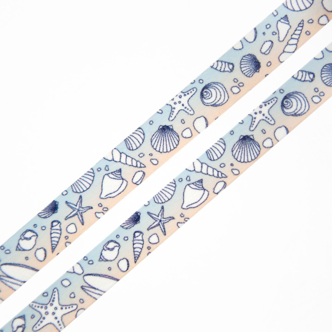 Sea Shells 10mm X 10m Washi Tape - White Shells on a Sand and Water ...