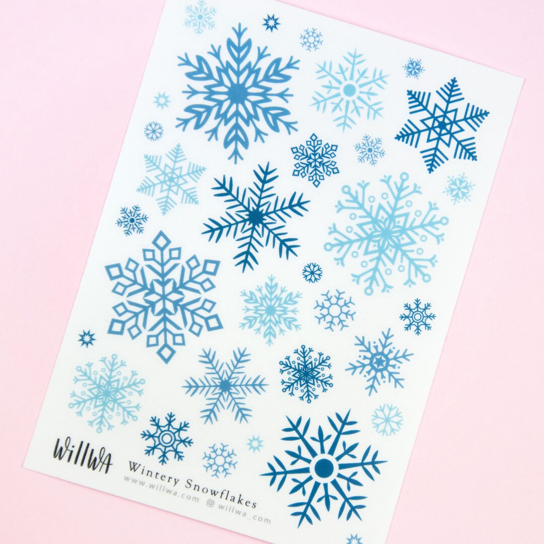 Wintery Snowflakes Deco Stickers - Beautiful Blue Snowflake Sticker ...