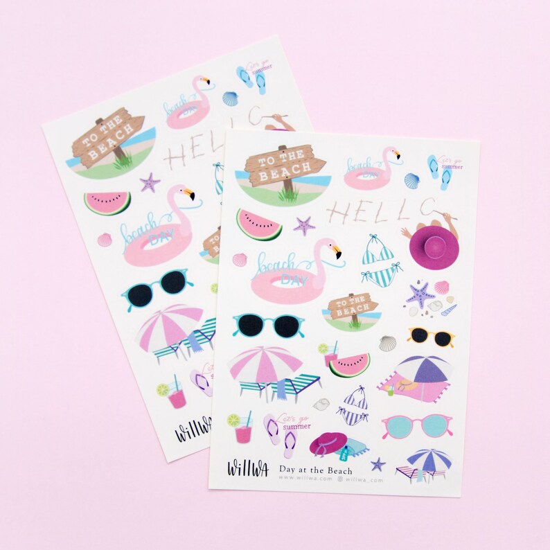 Day at the Beach Deco Stickers Summer and Beach Sticker - Etsy