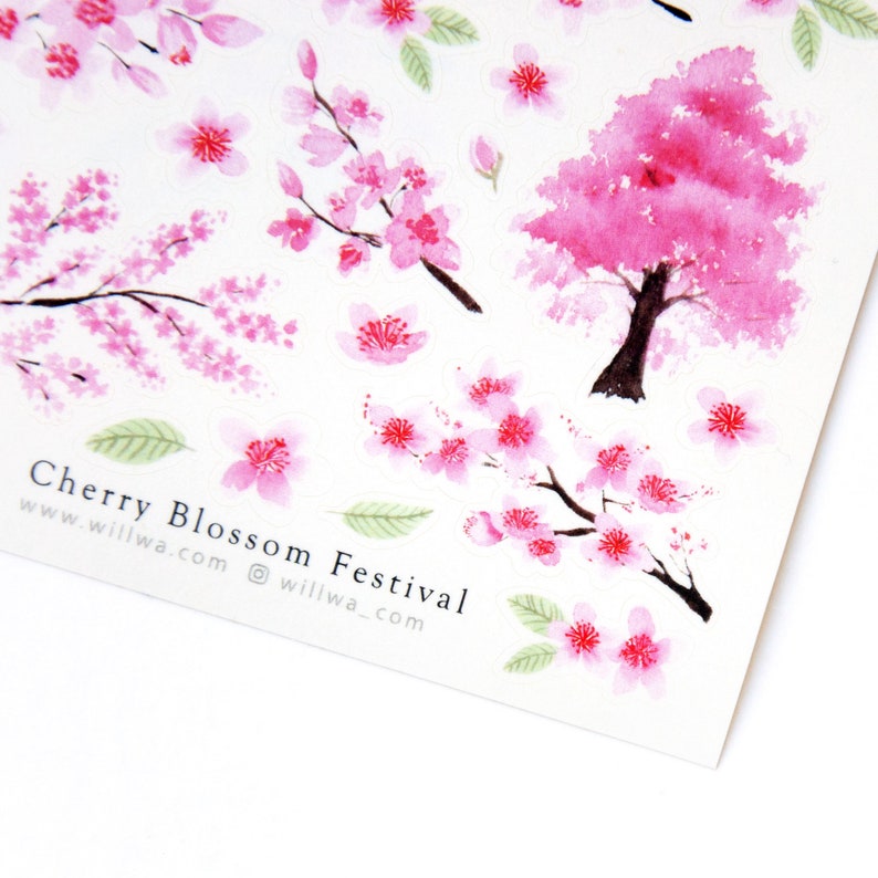 Cherry Blossom Festival Stickers Spring Floral Sticker Sheet - Etsy Denmark