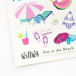 Day at the Beach Deco Stickers - Summer and Beach Sticker Sheet ...