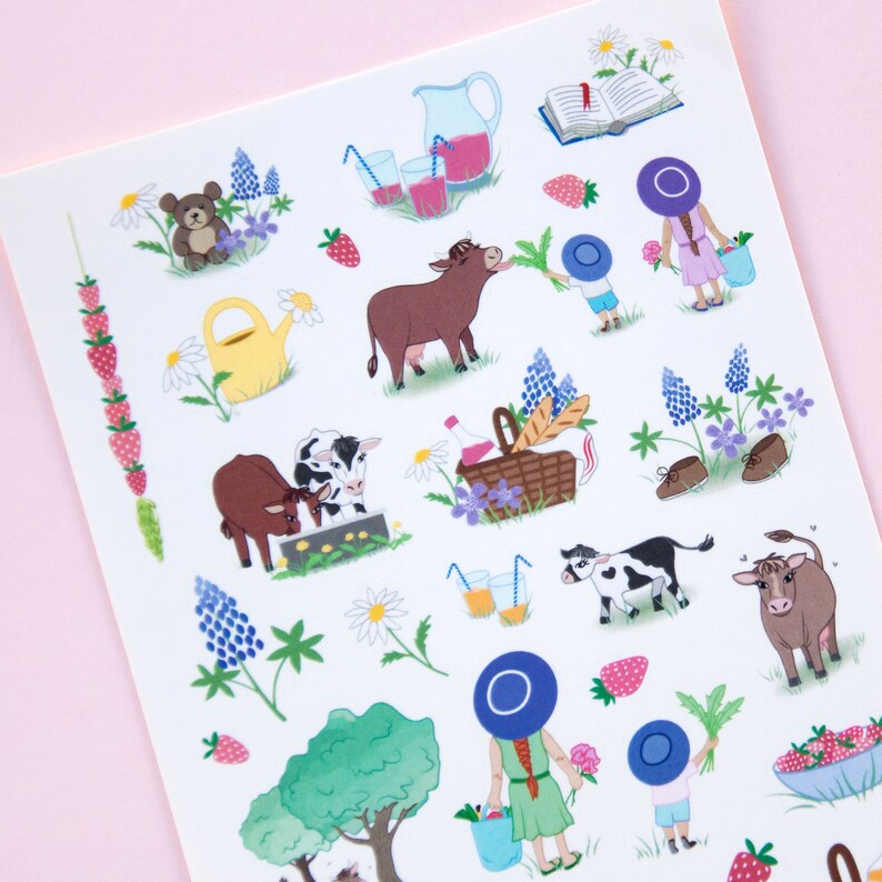 Picnic at the Farm Deco Stickers Cute Summer Picnic Sticker - Etsy