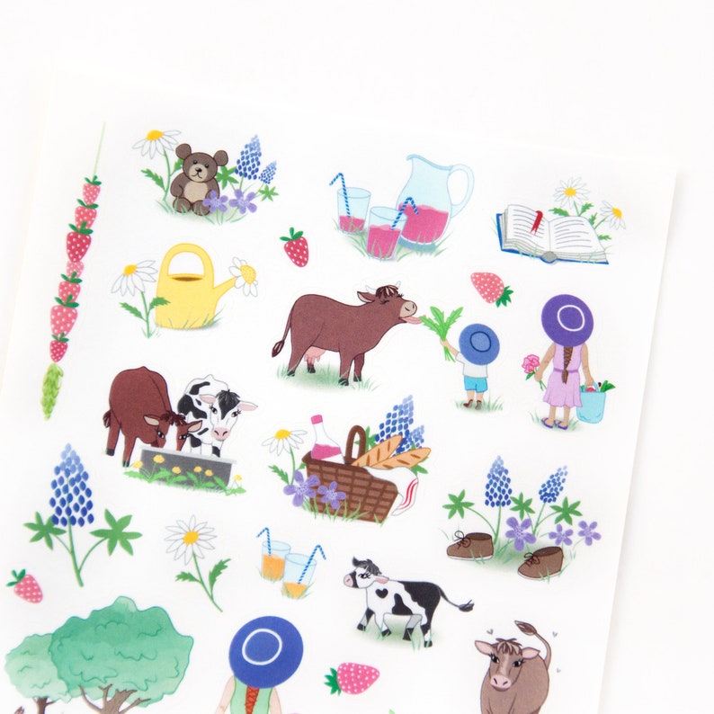 Picnic at the Farm Deco Stickers - Cute Summer Picnic Sticker Sheet ...