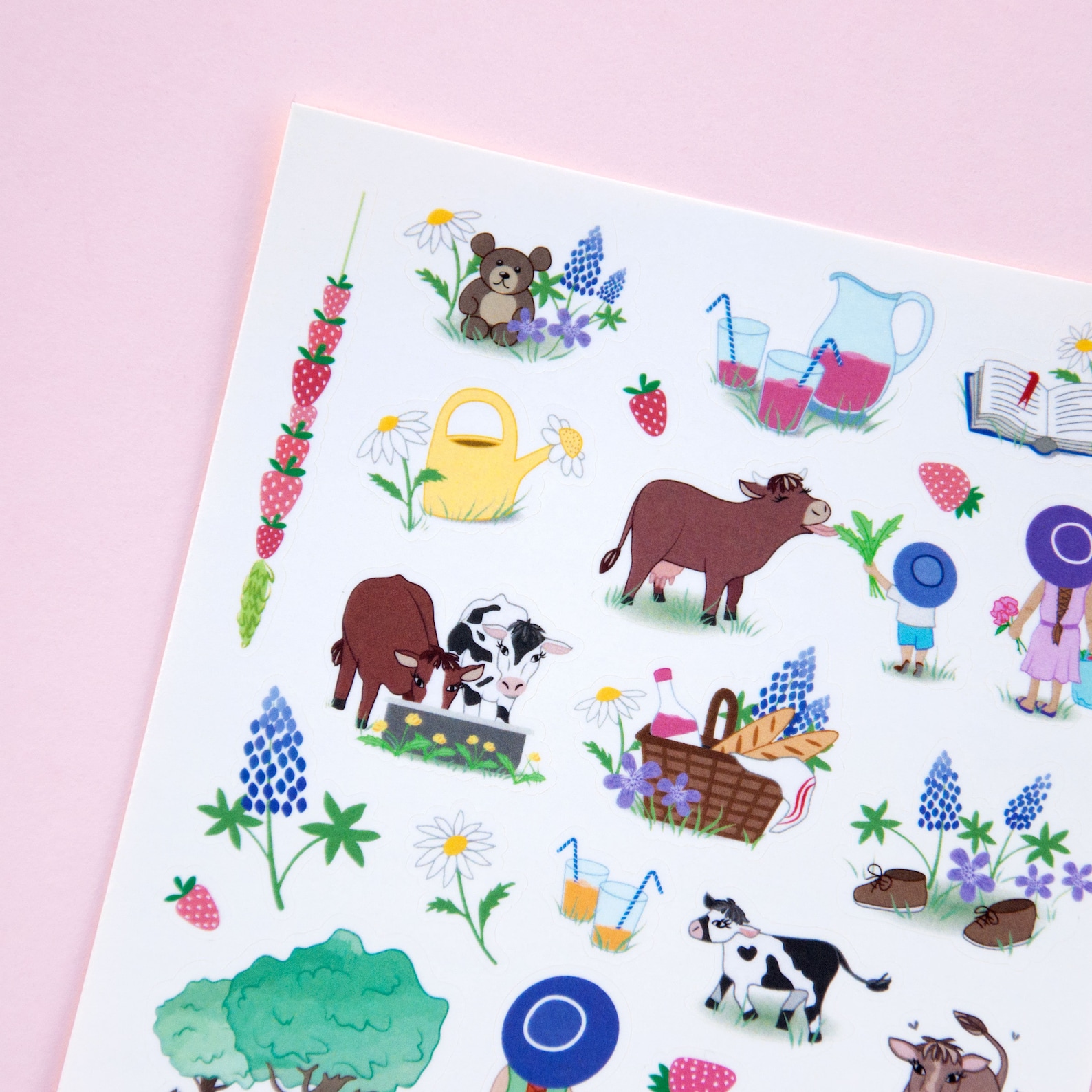 Picnic at the Farm Deco Stickers - Cute Summer Picnic Sticker Sheet ...