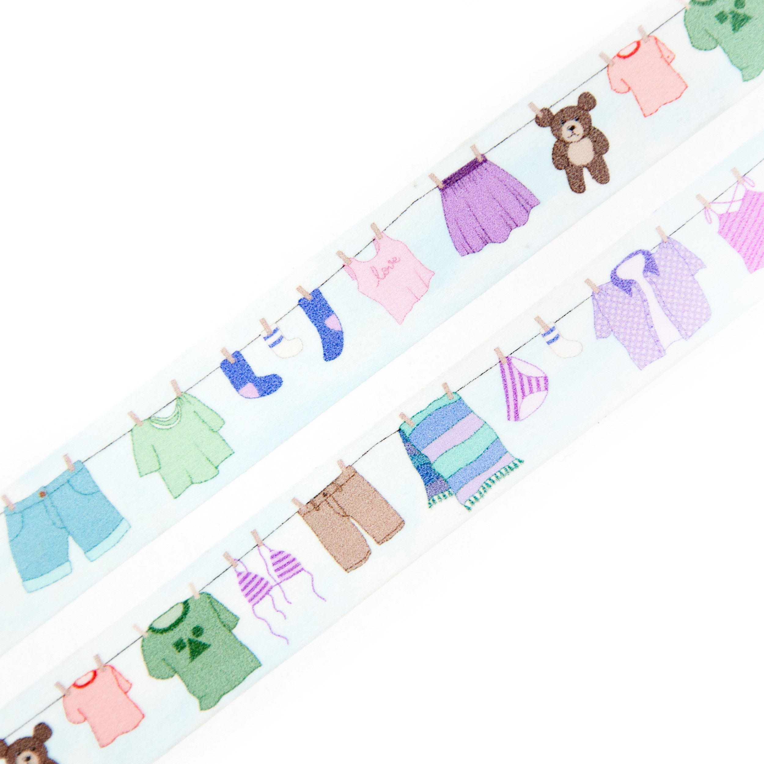 Laundry Line Washi Tape 15mmx10m - Summer Laundry Day - Clothesline in ...