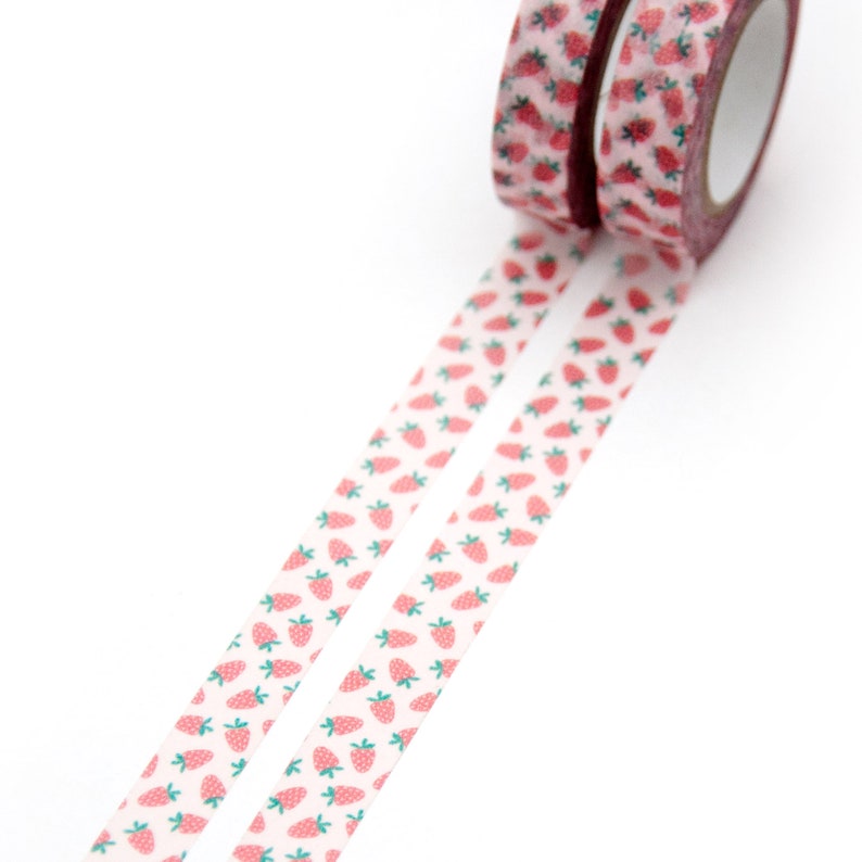 Tiny Strawberries 10mm X 10m Washi Tape Summer Fruits Cute - Etsy