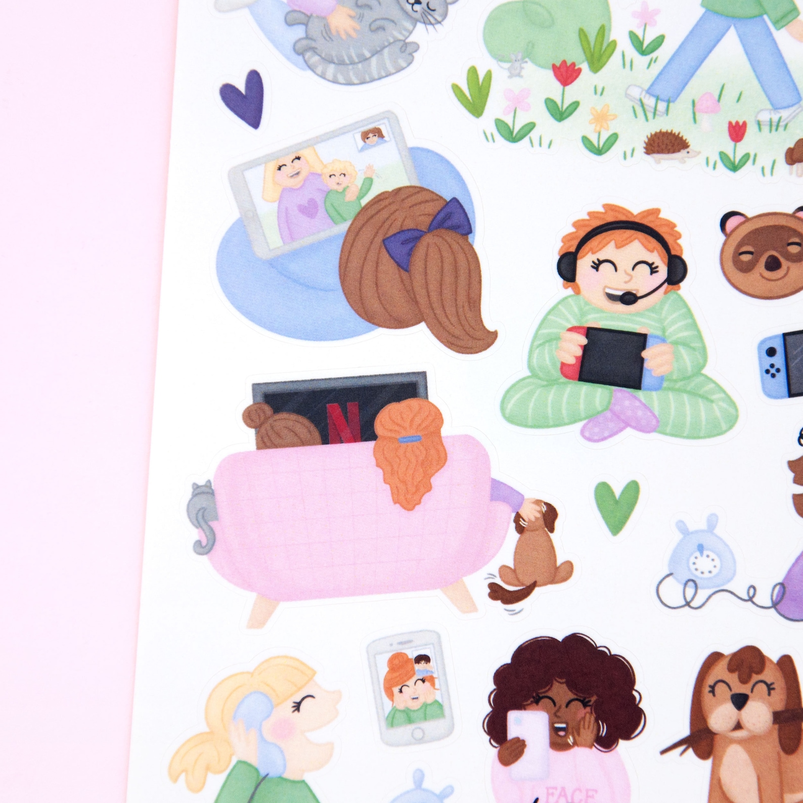 Unwind With Friends Deco Stickers - Cute Self Care Girls Sticker Sheet ...