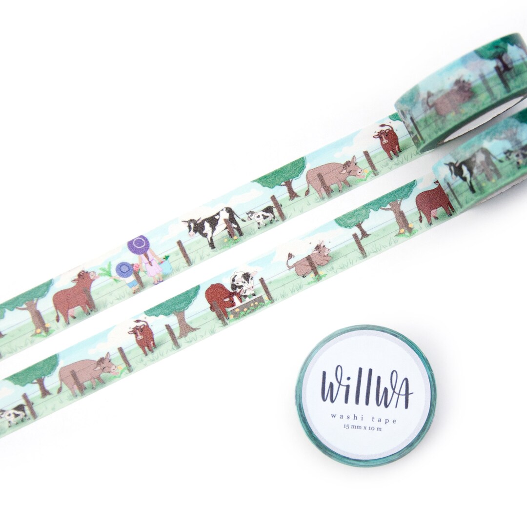 Grazing Cows Washi Tape 15mmx10m - Summer in the Countryside - Cute ...