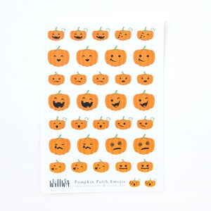 Pumpkin Patch Emoji Deco Sticker Sheet - Cute Emoji Planner Stickers ...
