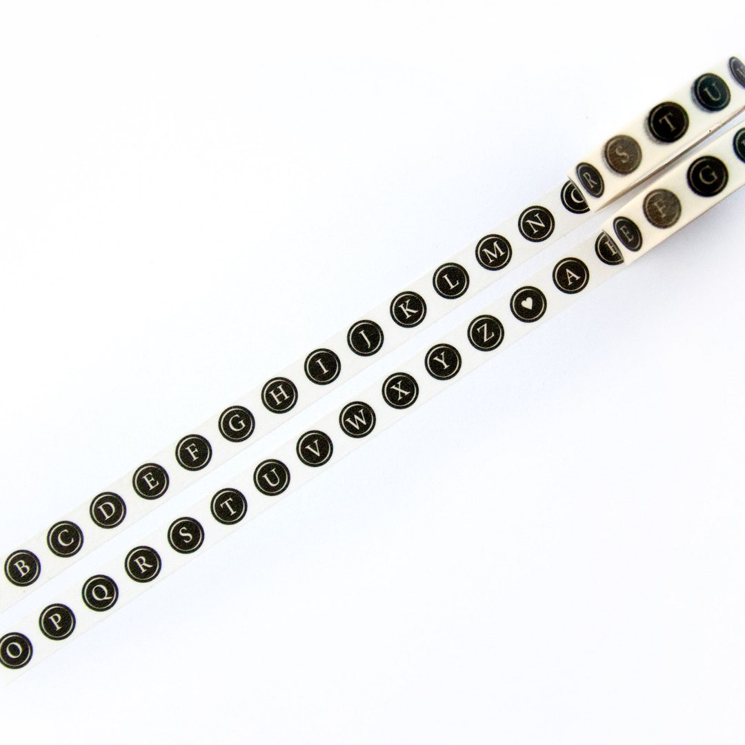 Typewriter Keys 10mm X 10m Washi Tape - Alphabet Washi - Circle ...