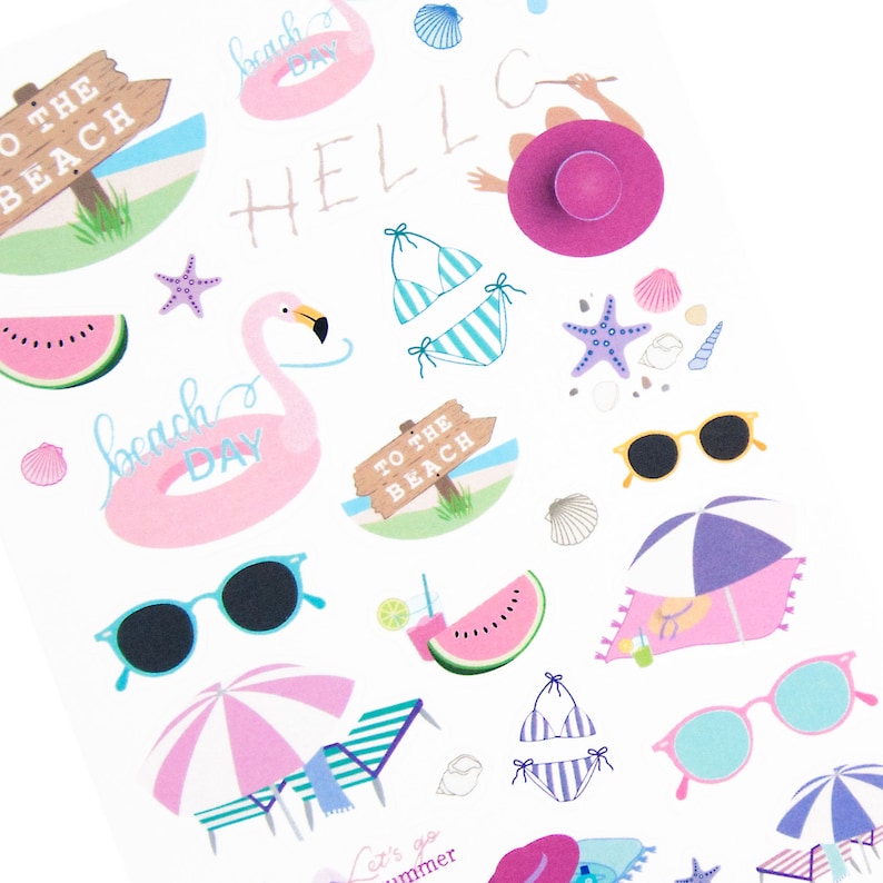Day at the Beach Deco Stickers Summer and Beach Sticker - Etsy