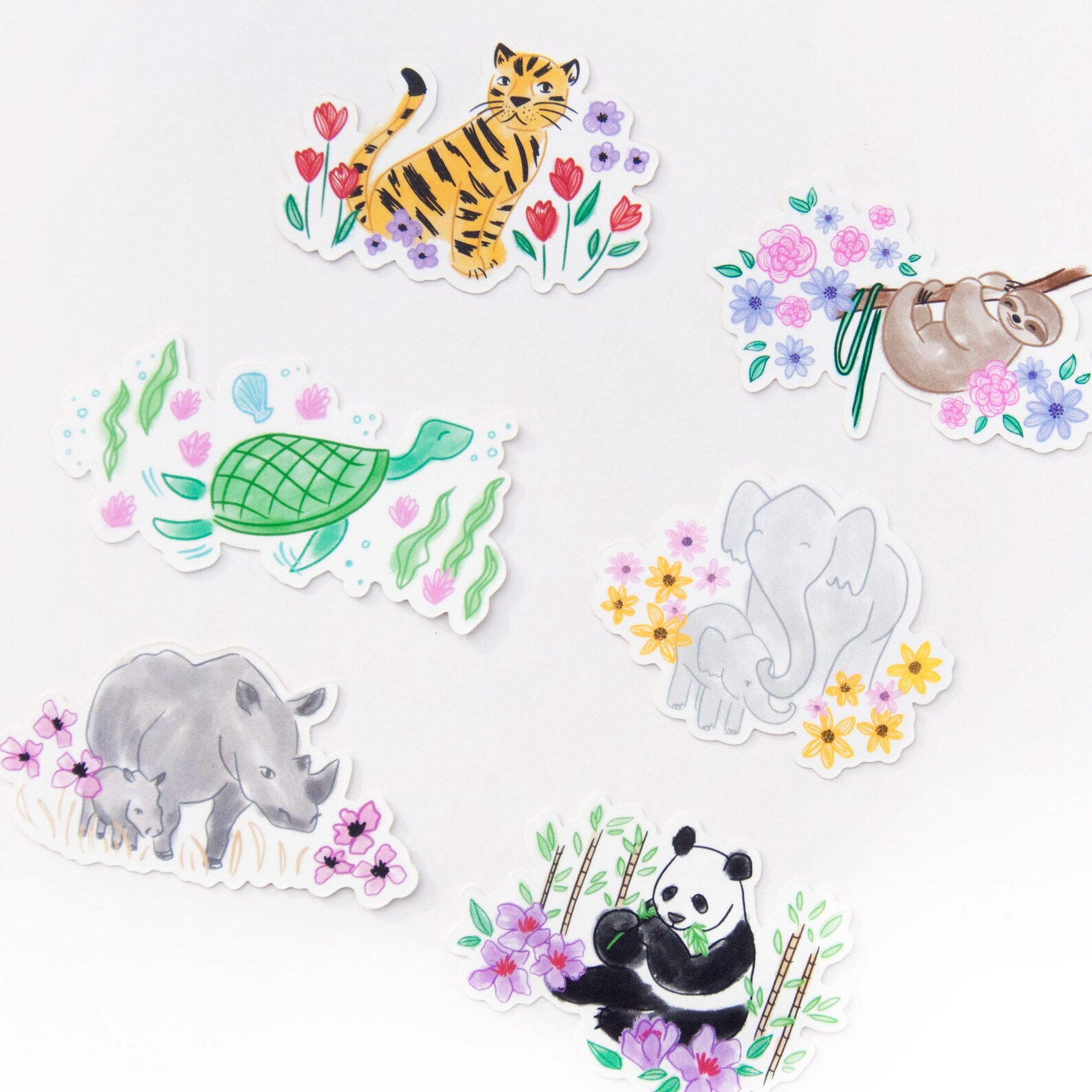 Endangered Animals Sticker Pack Six Die cut Vinyl Stickers | Etsy