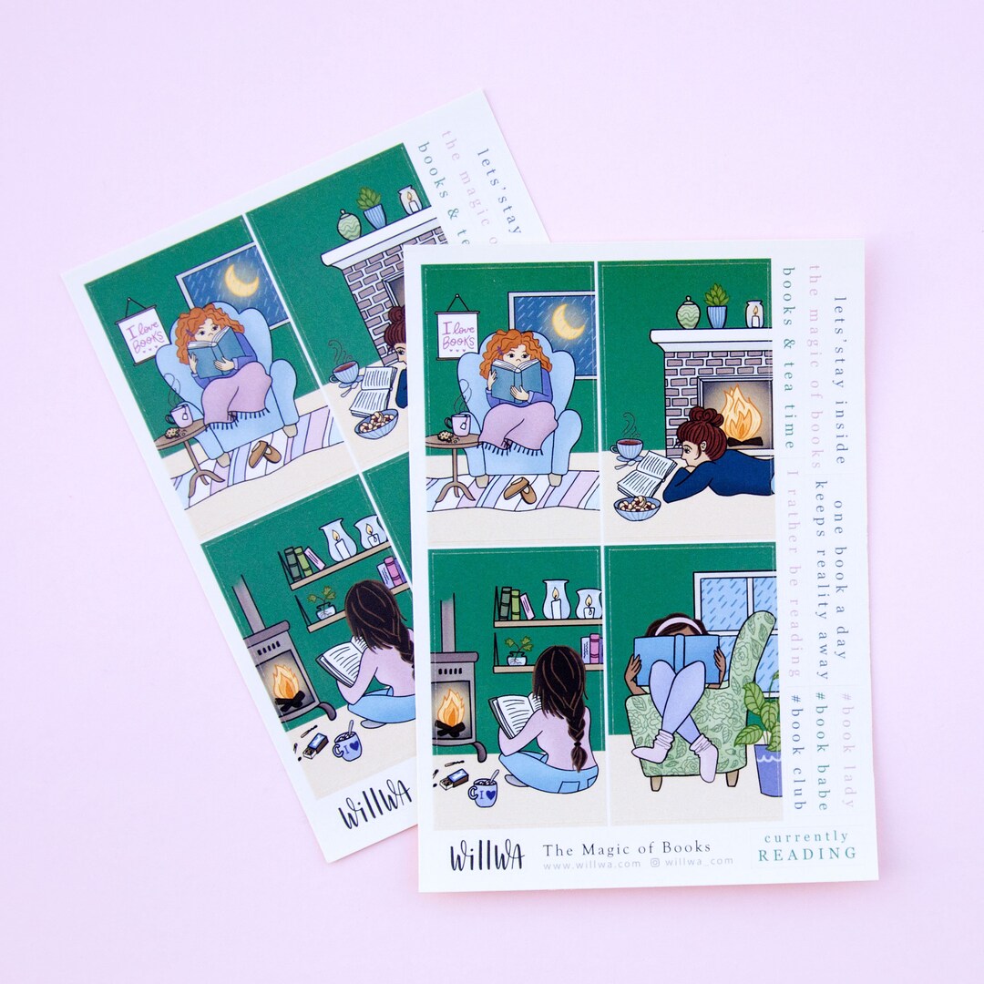 The Magic of Books Deco Stickers - Full Boxes and Quotes Sticker Sheet ...