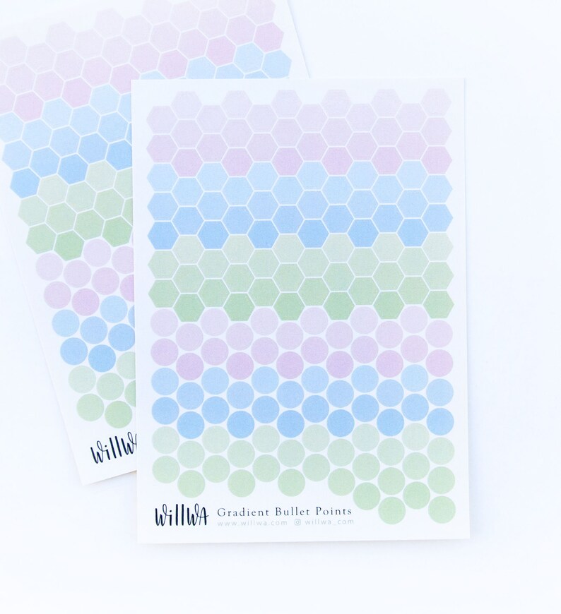 Gradient Bullet Points Sticker Sheet - Functional Stickers - Gradient ...