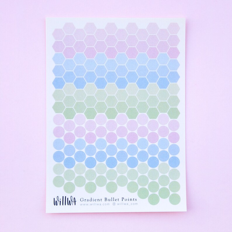 Gradient Bullet Points Sticker Sheet Functional Stickers | Etsy