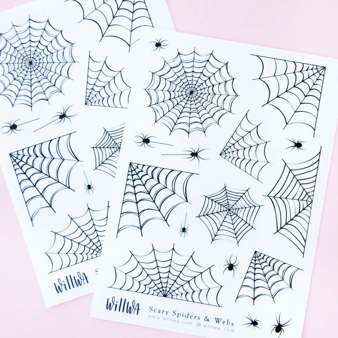 Scary Spiders and Webs Deco Stickers - Planner Sticker Sheet for ...