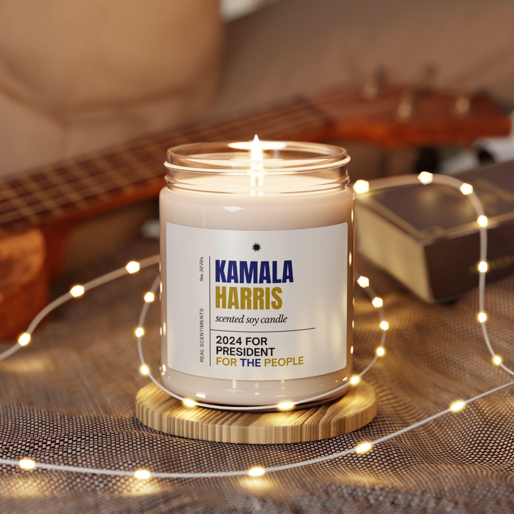 Royal Blue and Gold Kamala Harris for President Scented Soy Candle, 9oz ...