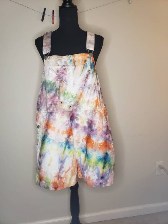 Tie Dye Overall Shorts X LARGE SIZE UP If You Like Etsy