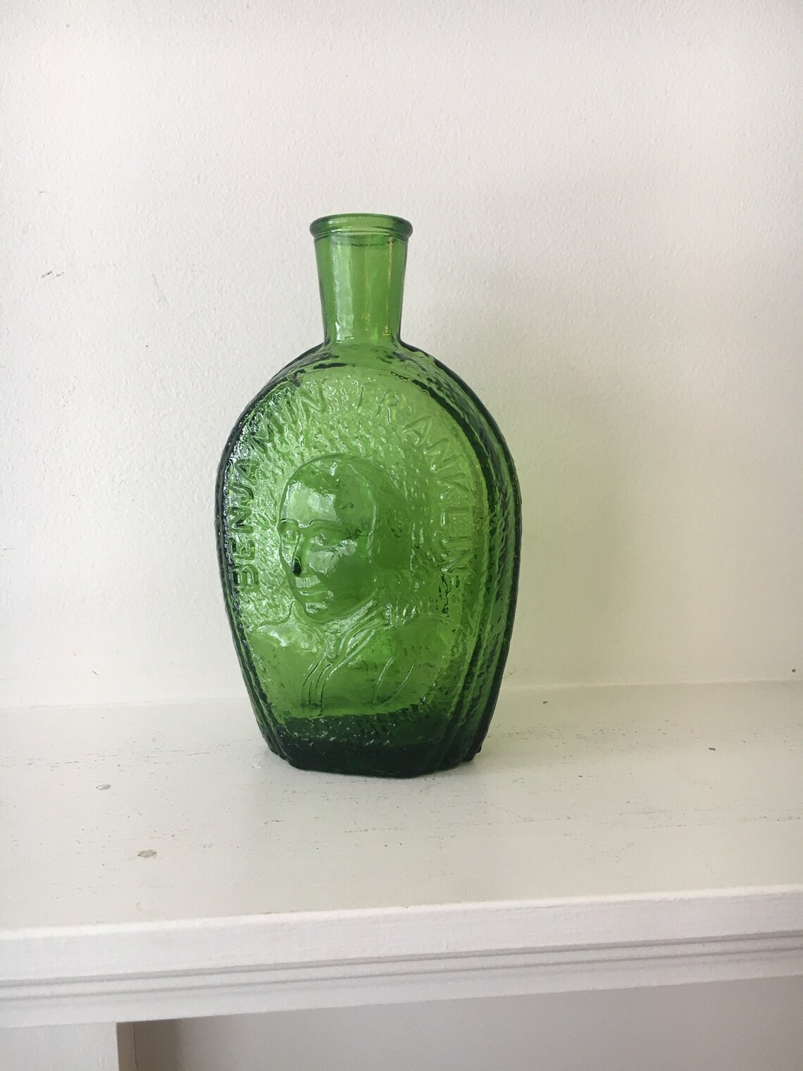 Green Glass Franklin Bottle Wheaton Glass - Etsy