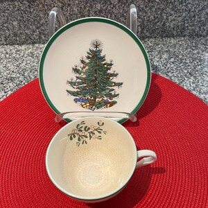 Christmas Tree Cup and Saucer Plummer Ltd. NY - Etsy