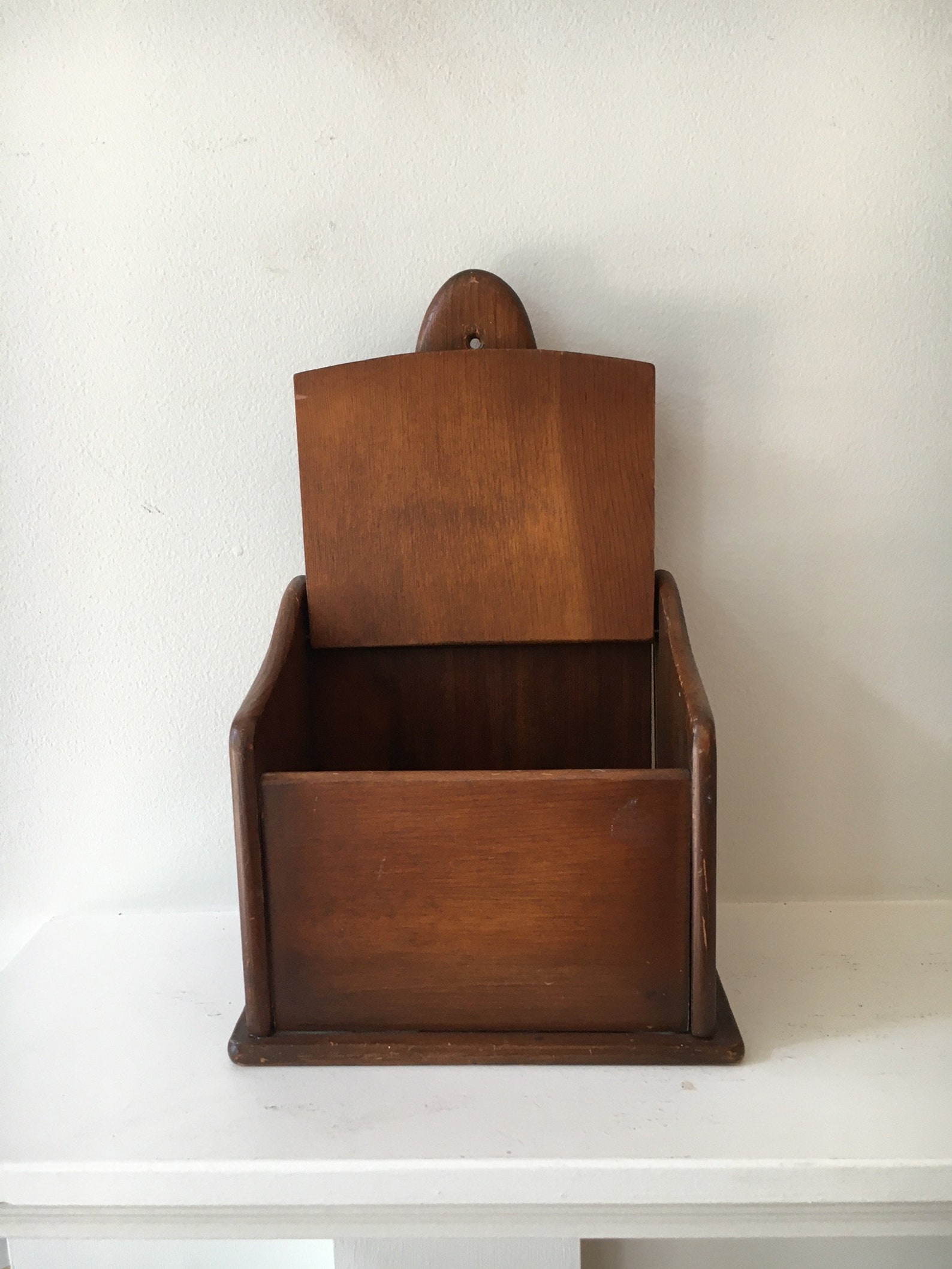 Vintage Wooden Salt Box Slant Lid - Etsy