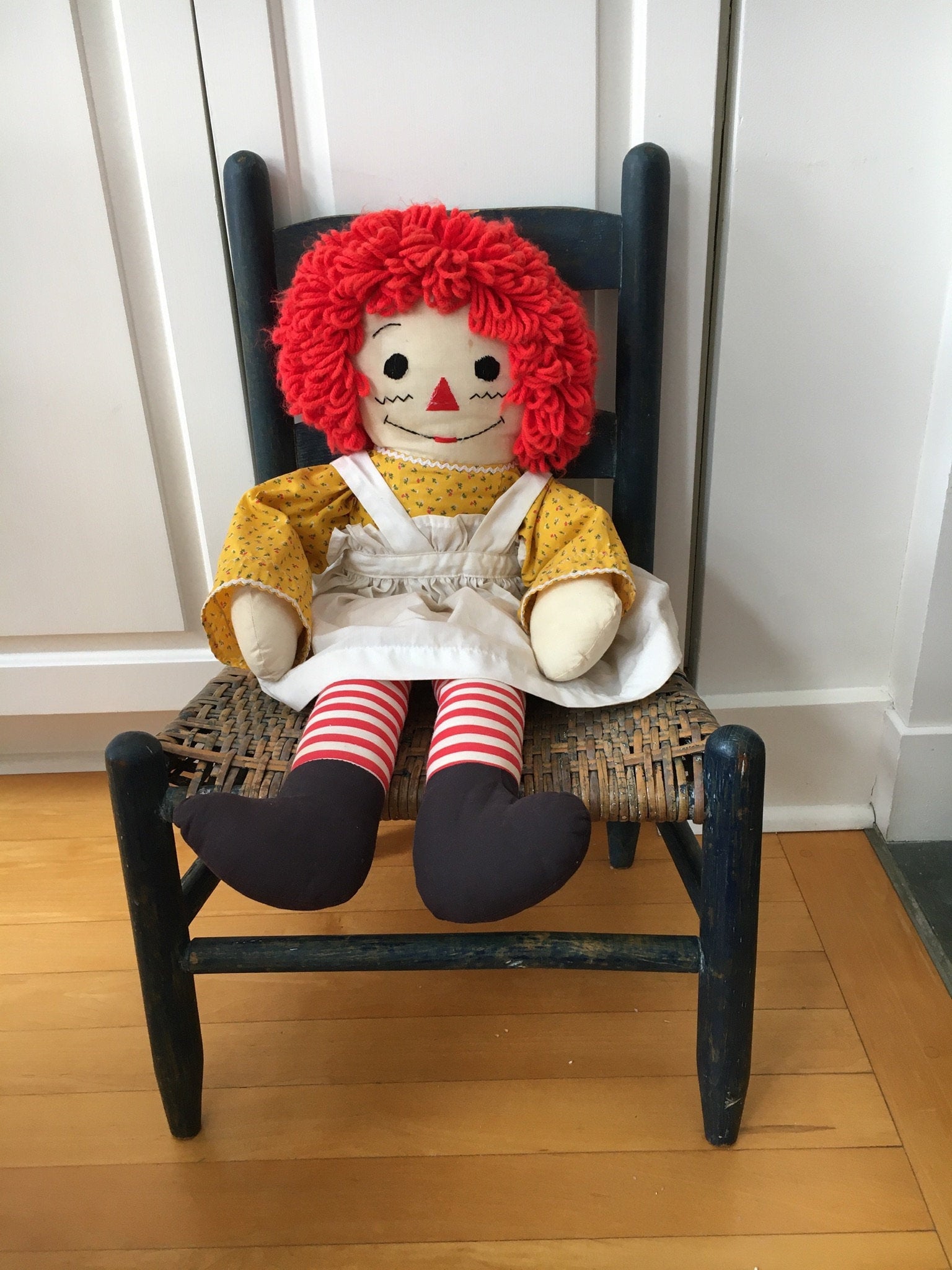 Vintage Handmade Raggedy Ann Doll 24 Tall - Etsy