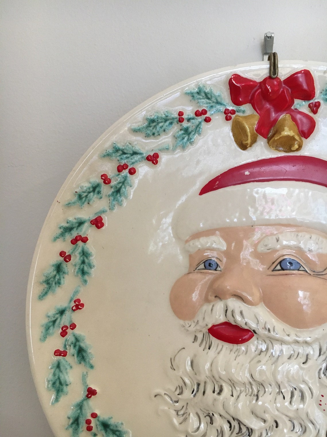 Vtg. Santa Plate Hand Painted Ceramic - Etsy UK