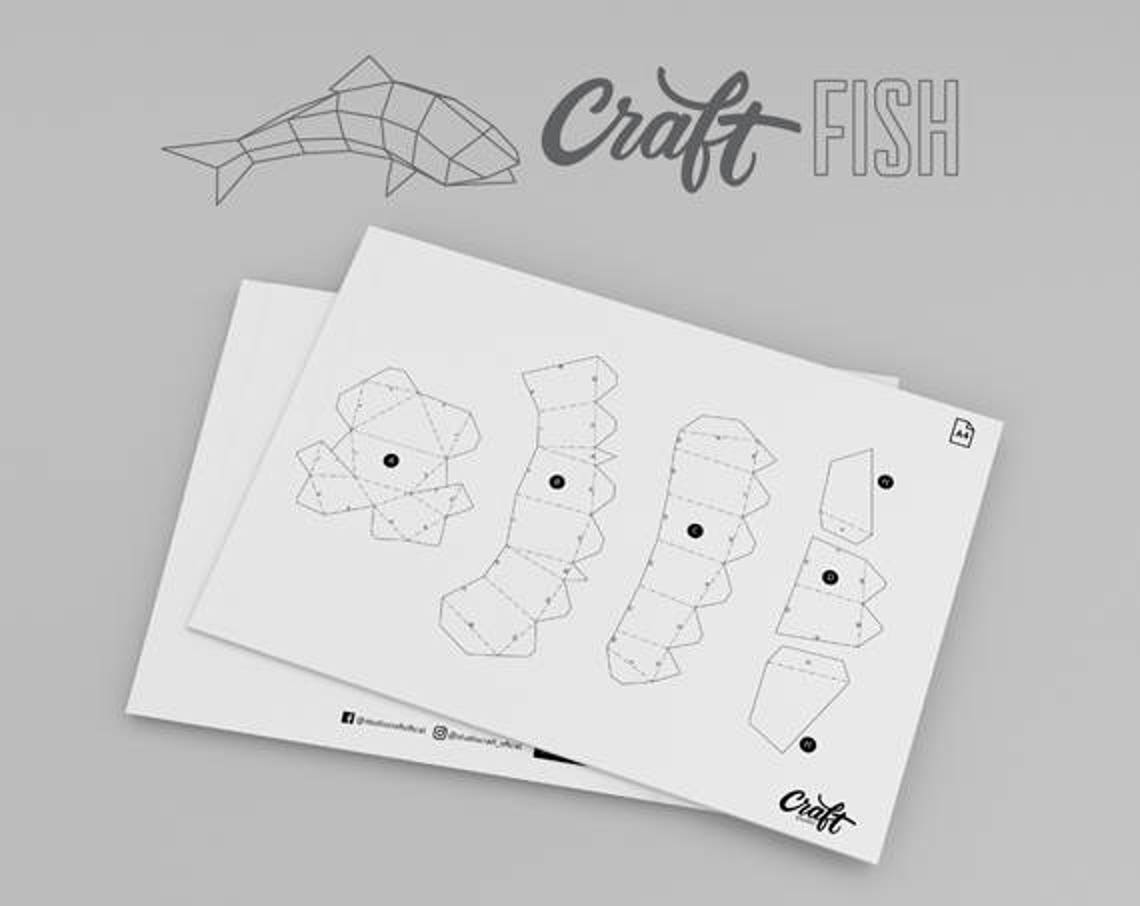 Craft Fish • DIY Papercraft Fish • Print DIY • Template PDF • Handmade ...