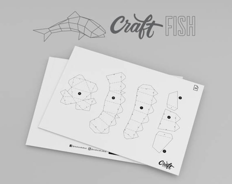 Craft Fish DIY Papercraft Fish Print DIY Template PDF Handmade 3D ...
