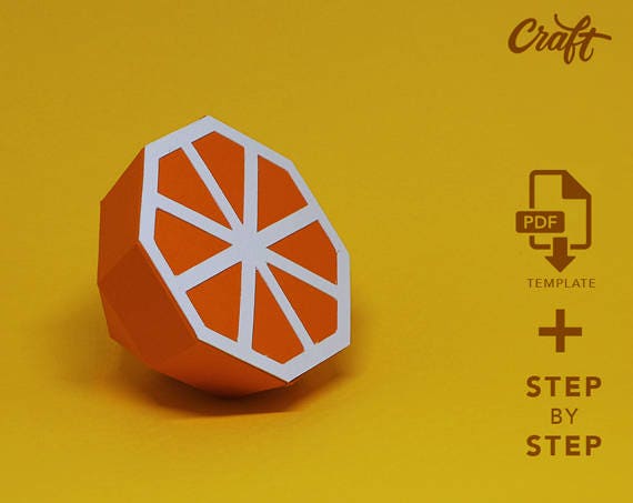 Craft Fruit • DIY Papercraft Fruit • Orange • Template PDF • PDF ...