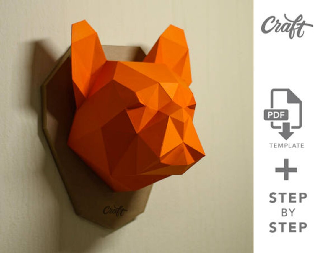 Craft Dog • DIY Papercraft Bulldog • Paper Craft French Bulldog • Make ...