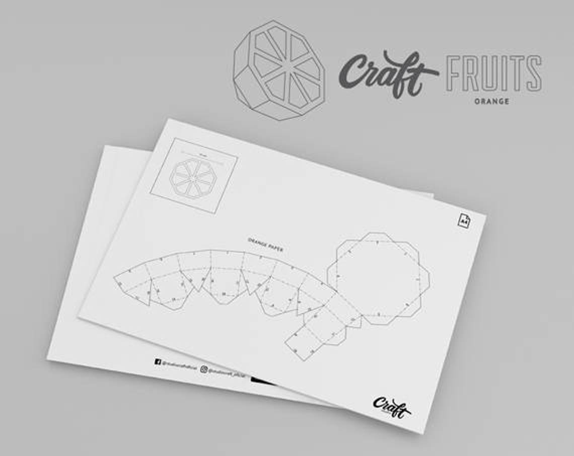 Craft Fruit • DIY Papercraft Fruit • Orange • Template PDF • PDF ...
