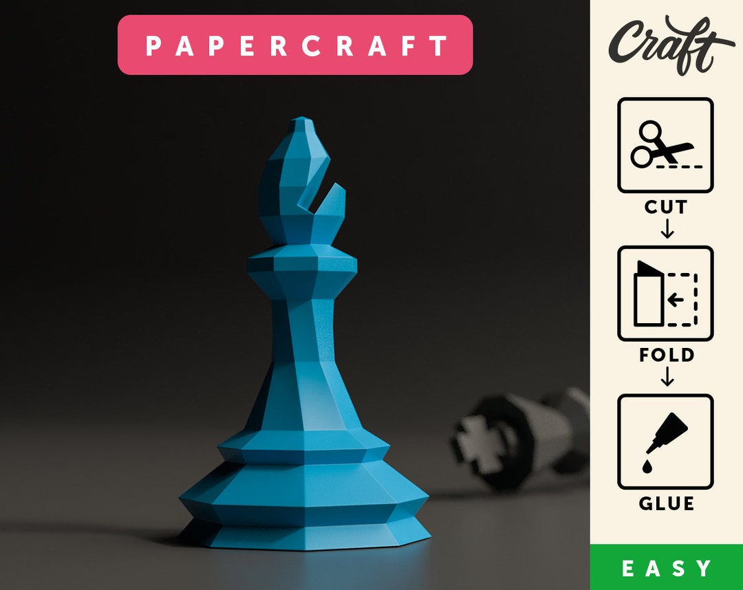 Craft Chess Bishop Papercraft PDF Template Paper Model With ...
