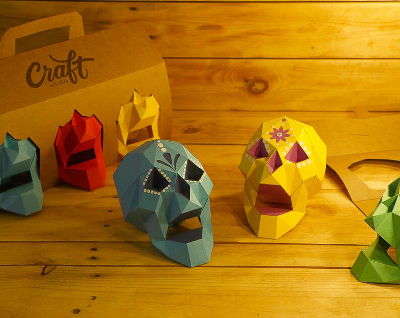Craft Skull • DIY Papercraft Skull • Template PDF • 3D Origami • DIY ...