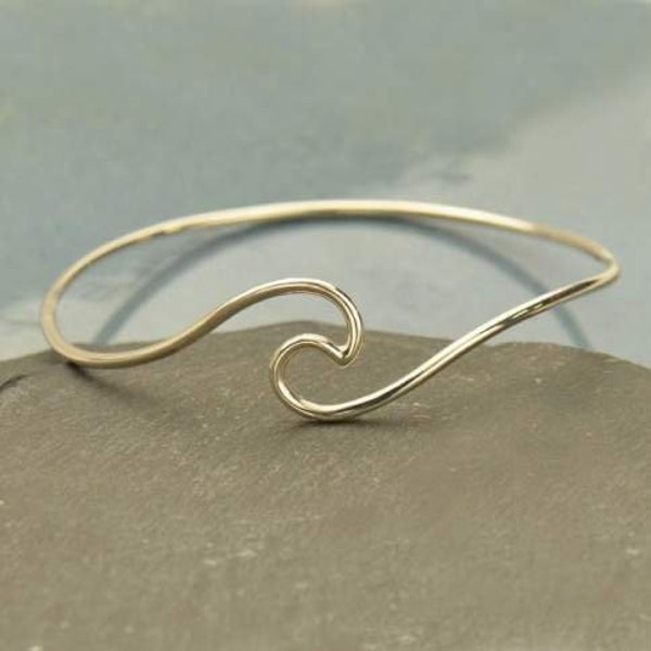 Sterling Silver Wave Bracelet - Etsy