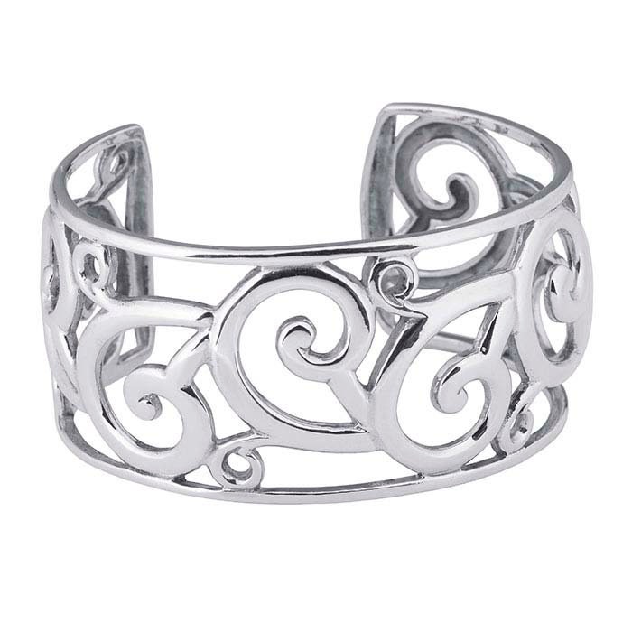 Sterling Silver Filigree Cuff Bracelet - Etsy