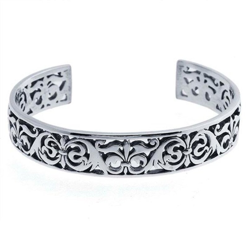 Sterling Silver Filigree Cuff Bracelet Fits 7 Inch Wrist - Etsy