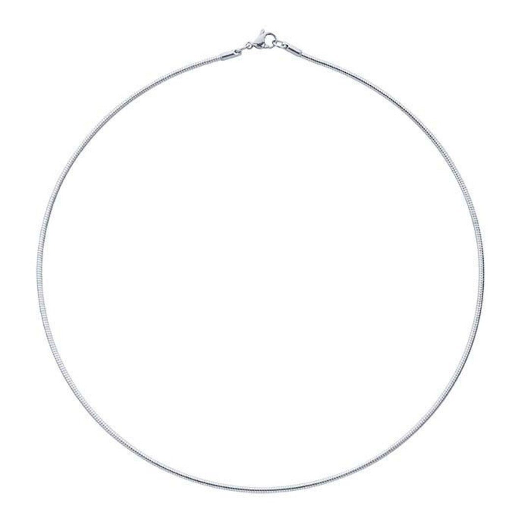 Stainless Steel 2mm Round Omega Neck Chain, 16 or 18 Inch - Etsy