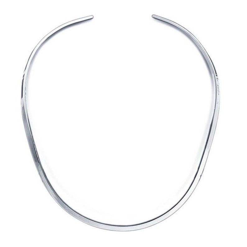 925 Sterling Silver 2.7mm Flat Wire Neck Ring Necklace - Etsy