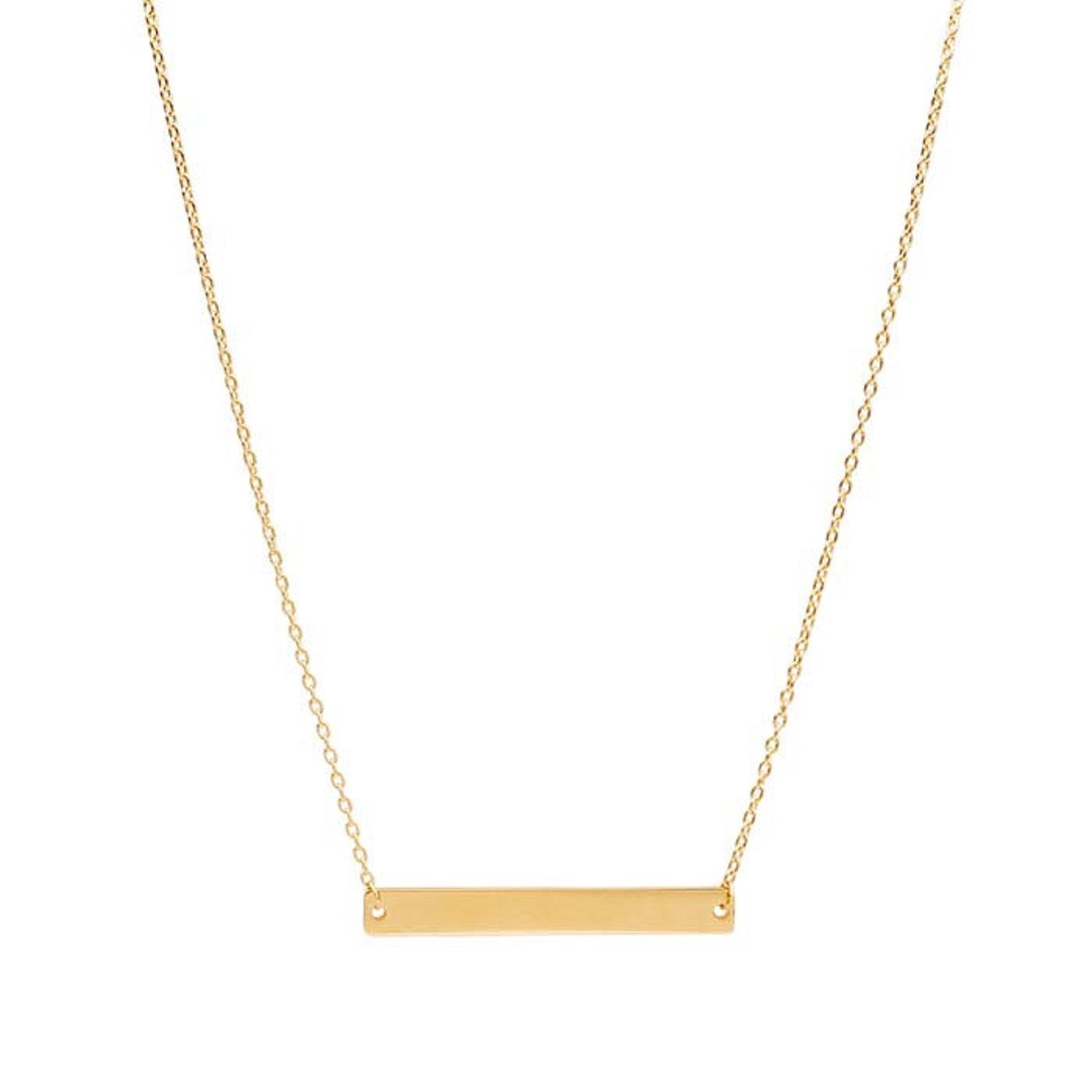 14K Gold Rectangle Bar Festoon Necklace Your Choice of Solid - Etsy
